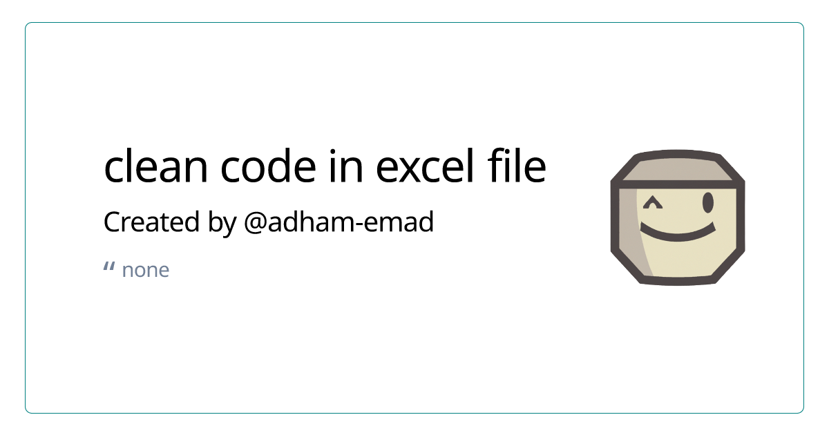 clean code in excel file