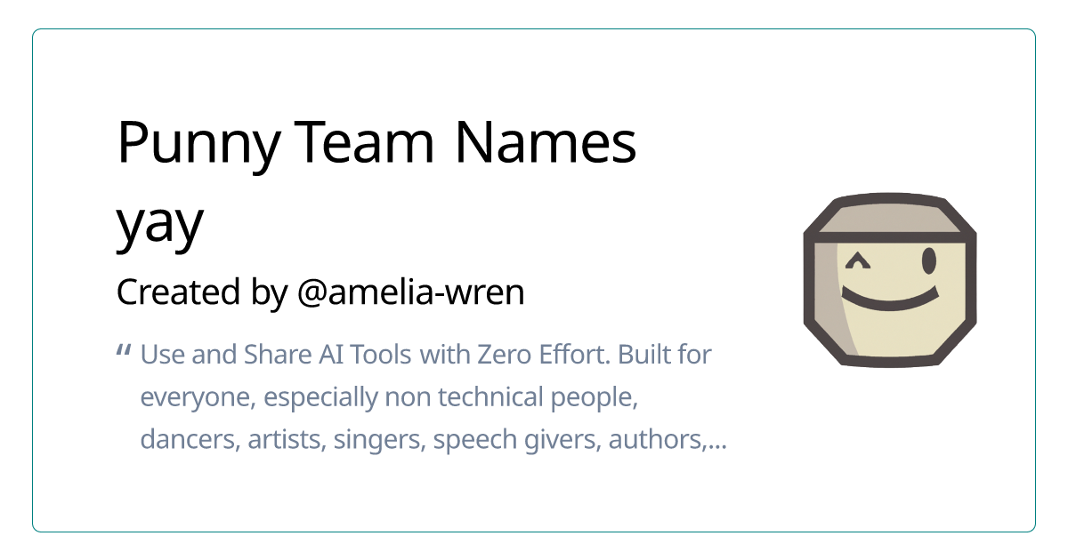 Punny Team Names yay