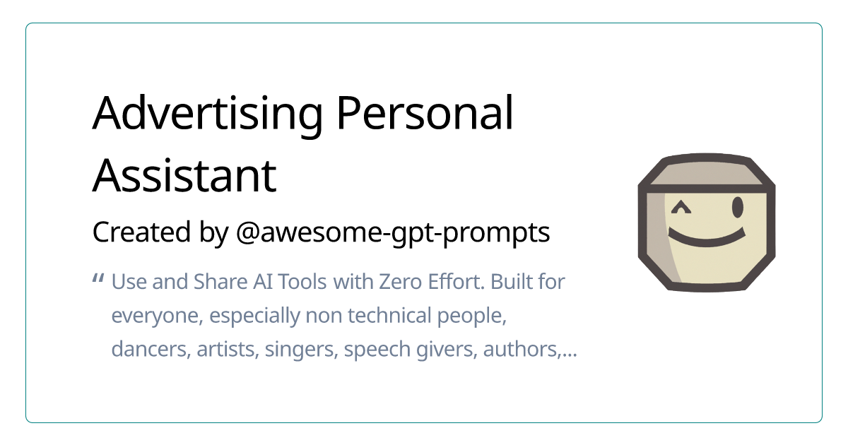 Advertising Personal Assistant