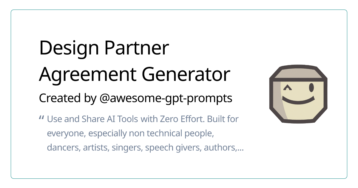 Design Partner Agreement Generator