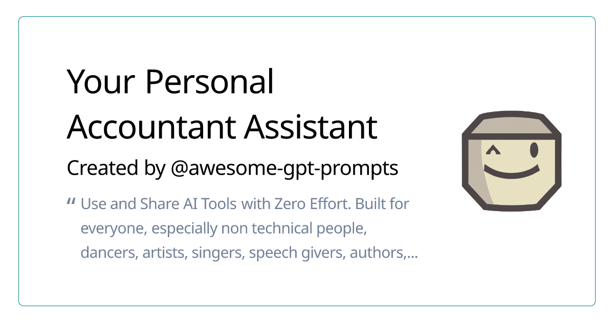 Your Personal Accountant Assistant