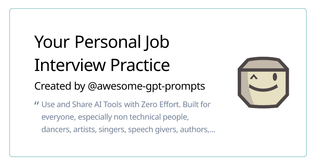 Your Personal Job Interview Practice