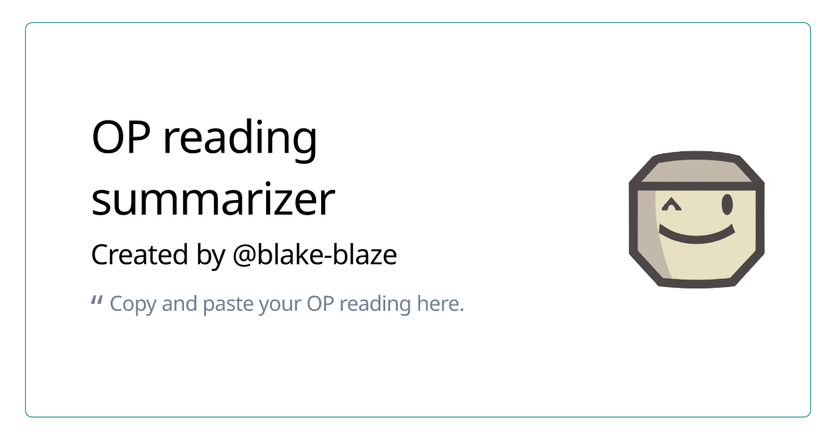 OP reading summarizer