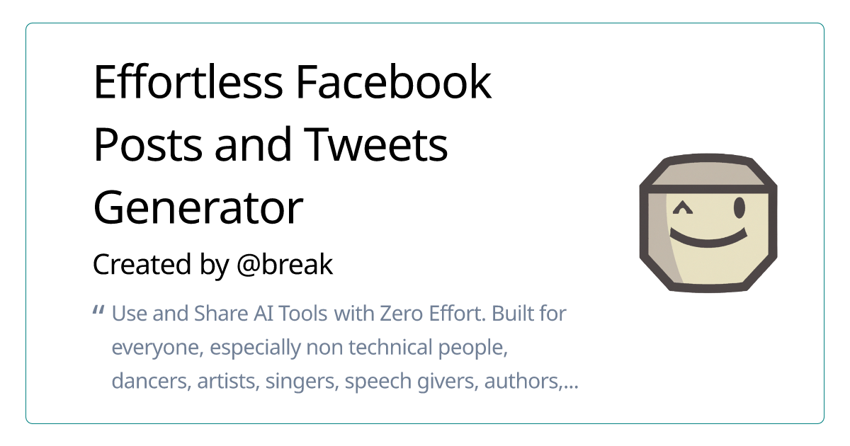 Effortless Facebook Posts and Tweets Generator