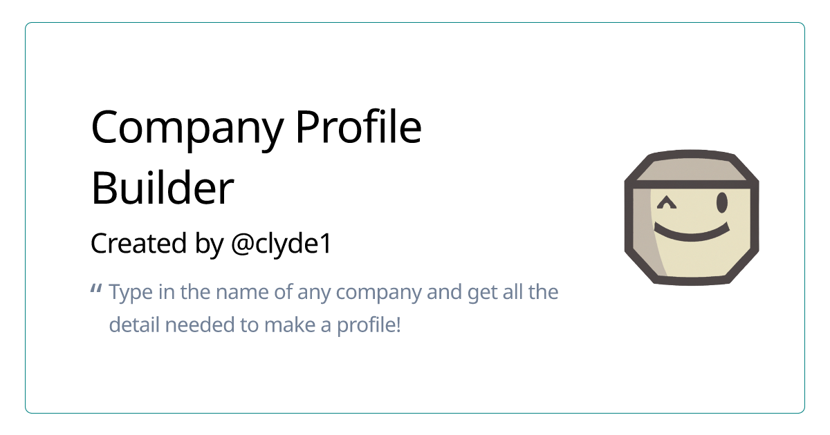 Company Profile Builder