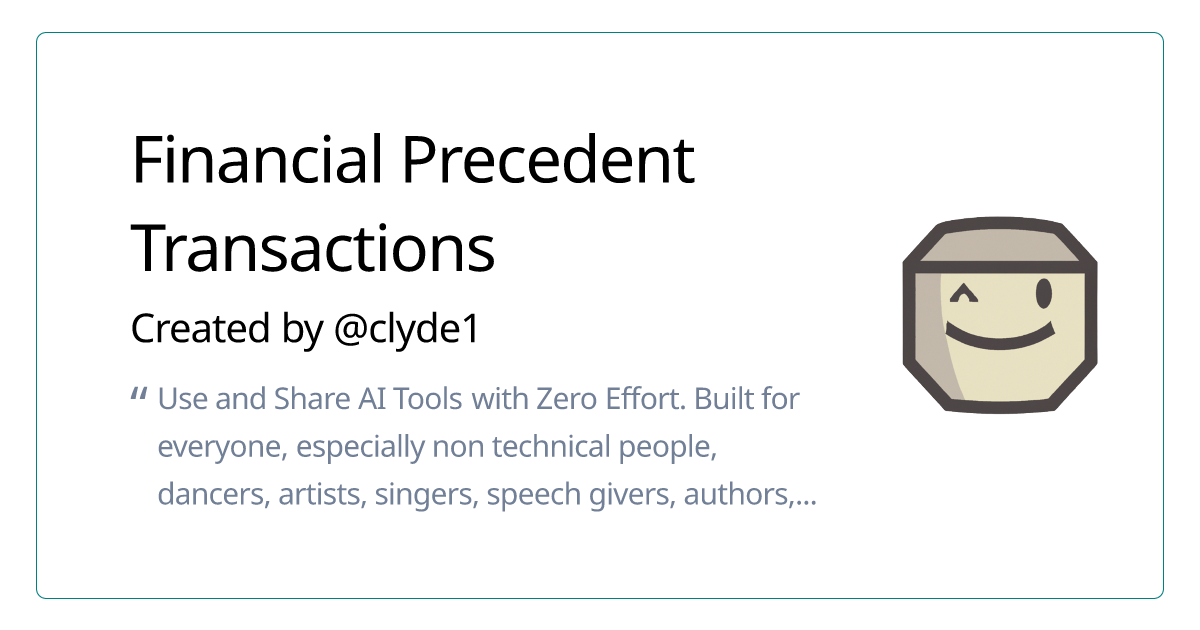 Financial Precedent Transactions