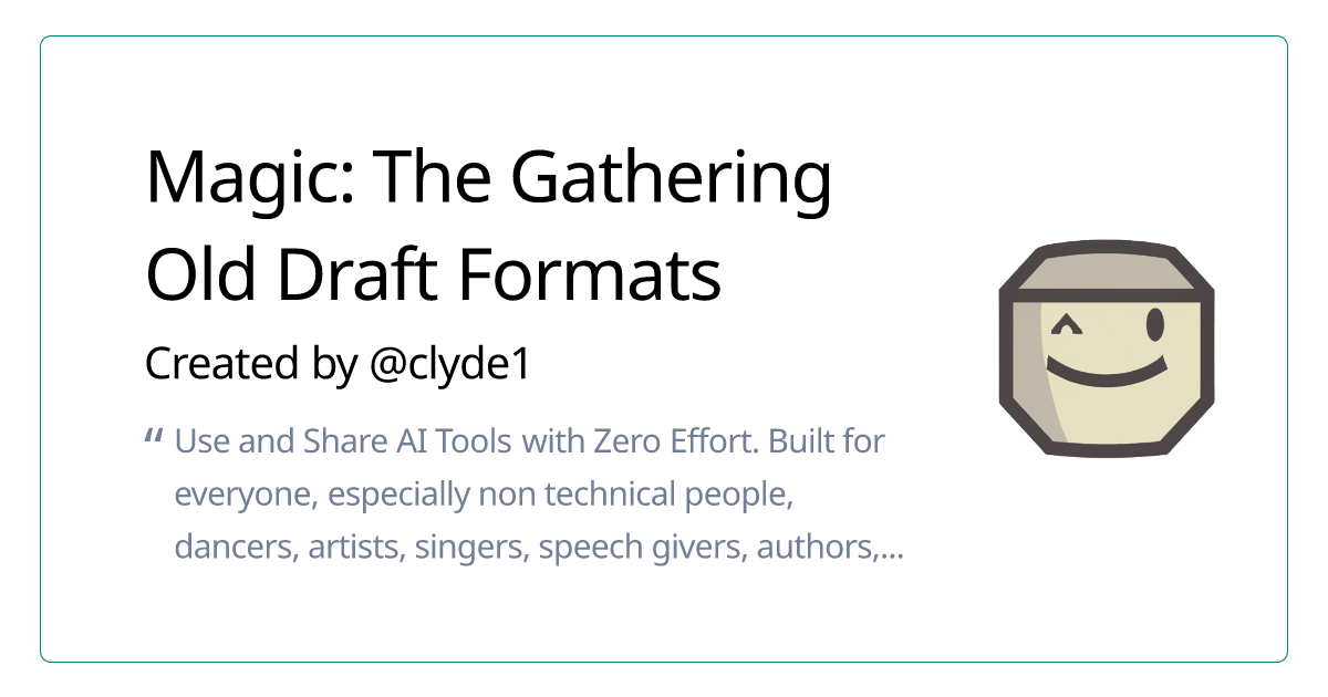 Magic: The Gathering Old Draft Formats