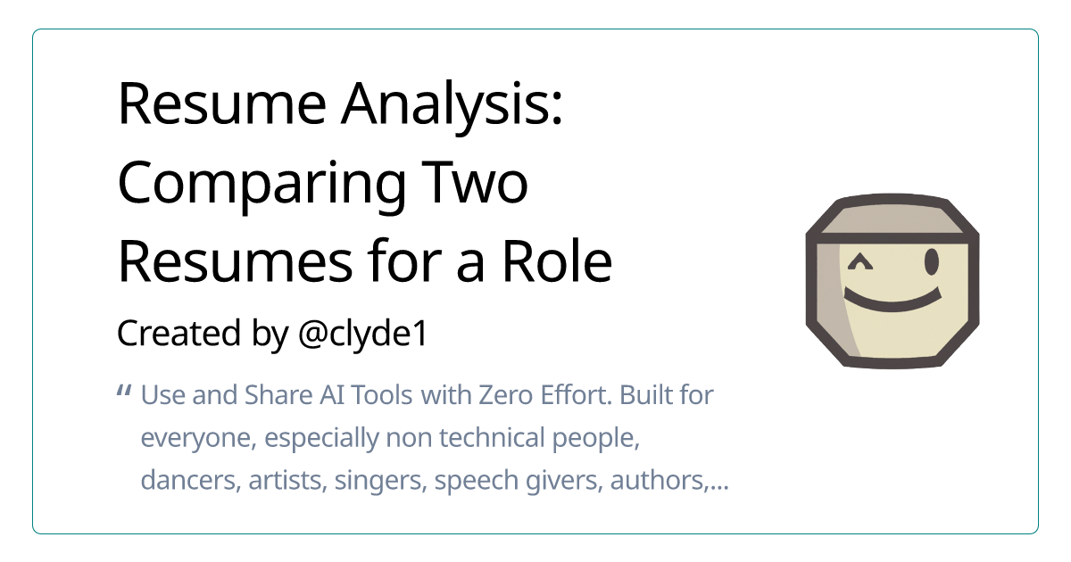 Resume Analysis: Comparing Two Resumes for a Role