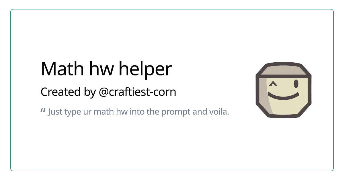 Math hw helper