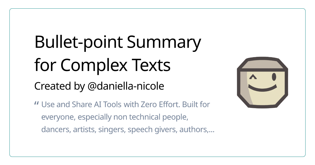 Bullet-point Summary for Complex Texts