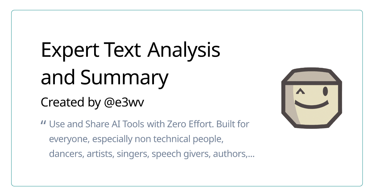 Expert Text Analysis and Summary