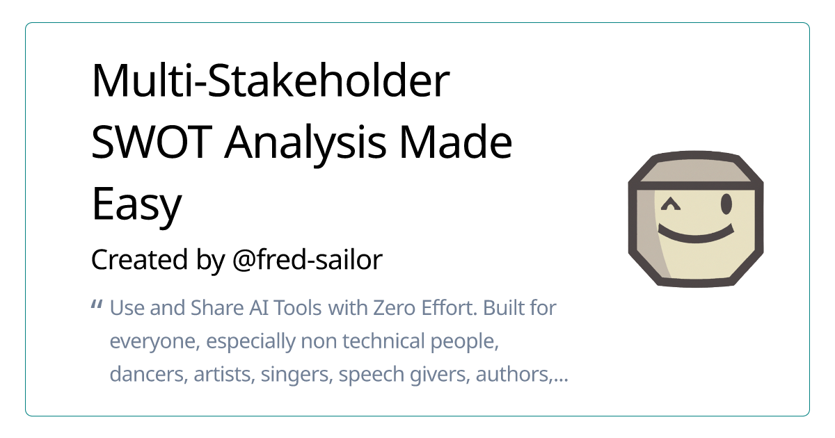 Multi-Stakeholder SWOT Analysis Made Easy