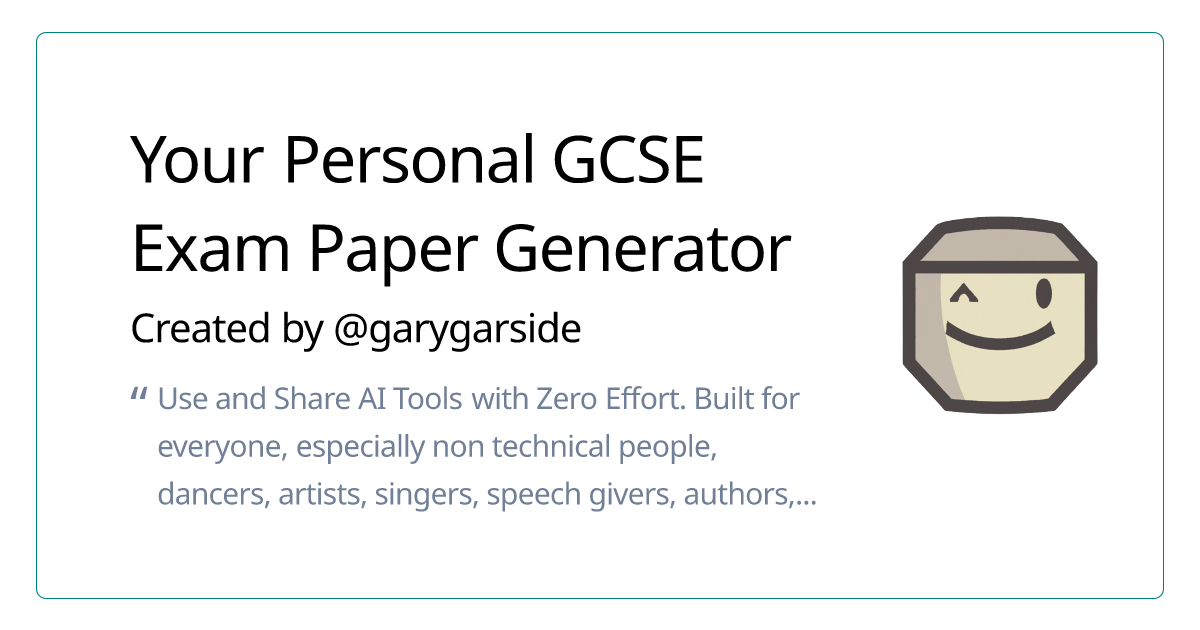 Your Personal GCSE Exam Paper Generator