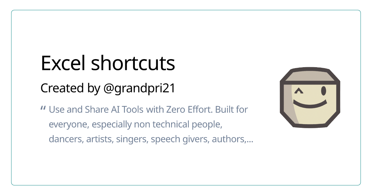 Excel shortcuts