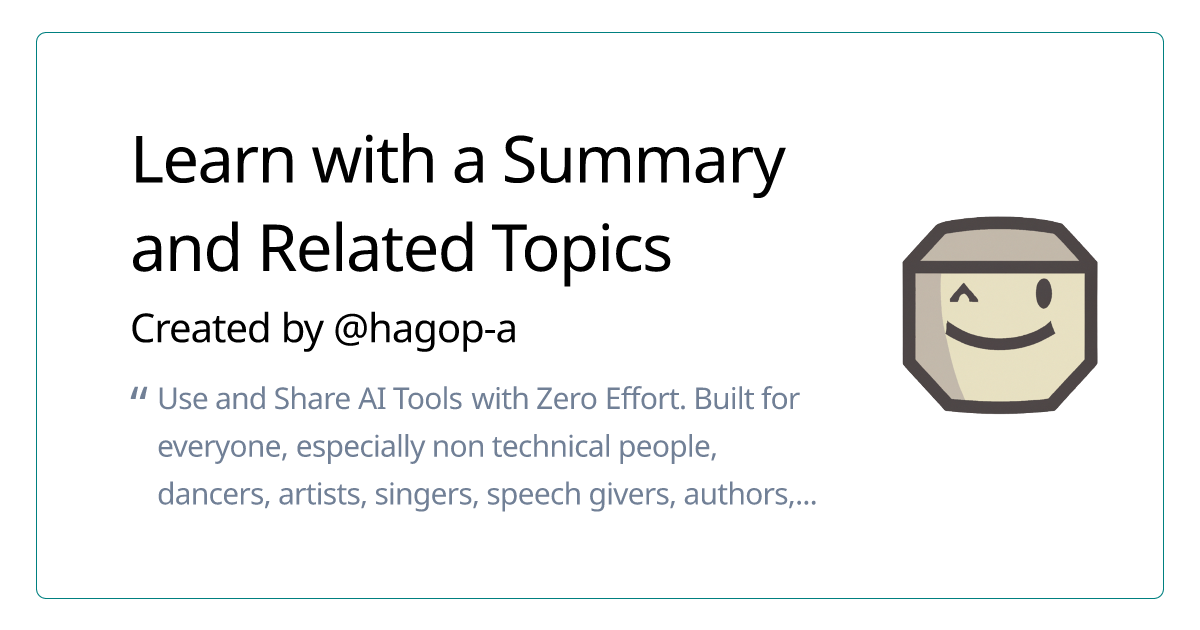 Learn with a Summary and Related Topics