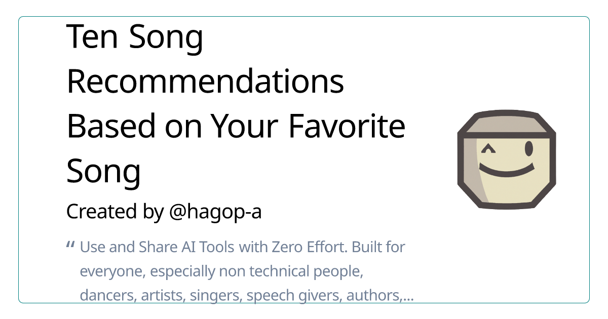 Ten Song Recommendations Based on Your Favorite Song