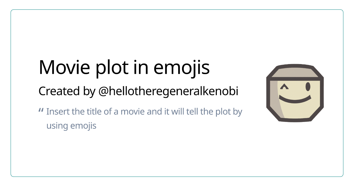 Movie plot in emojis