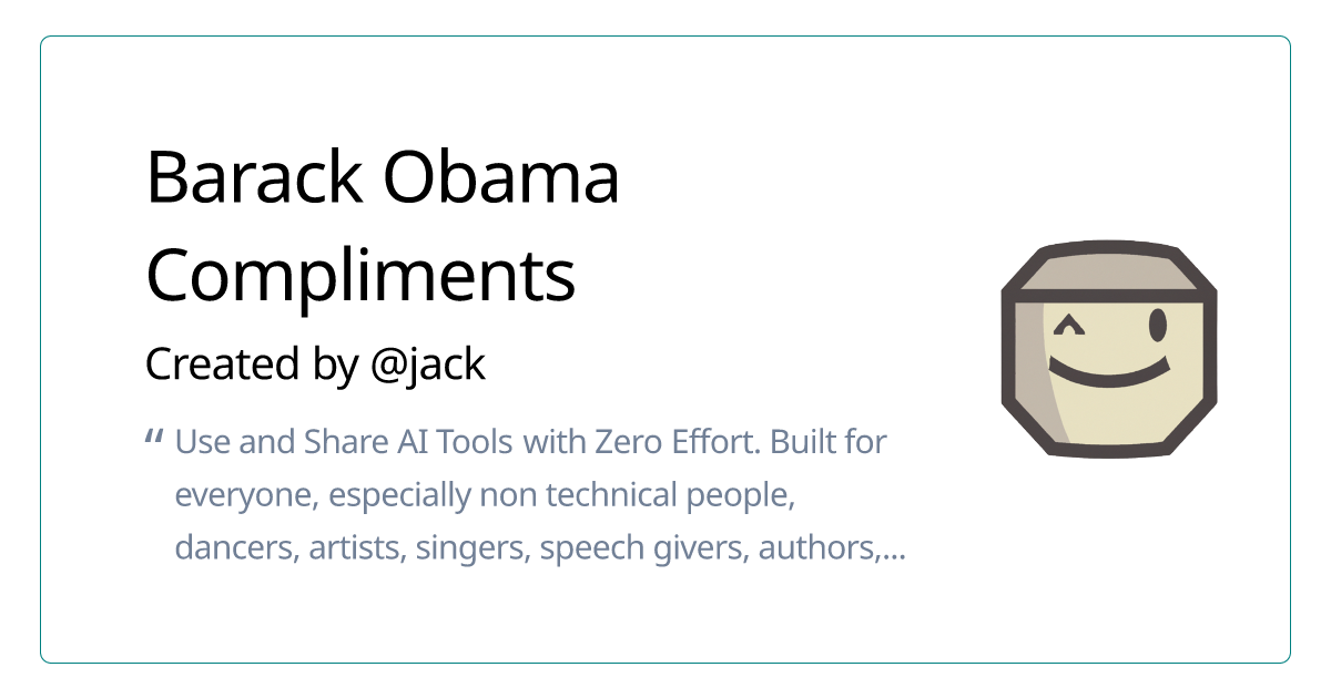 Barack Obama Compliments