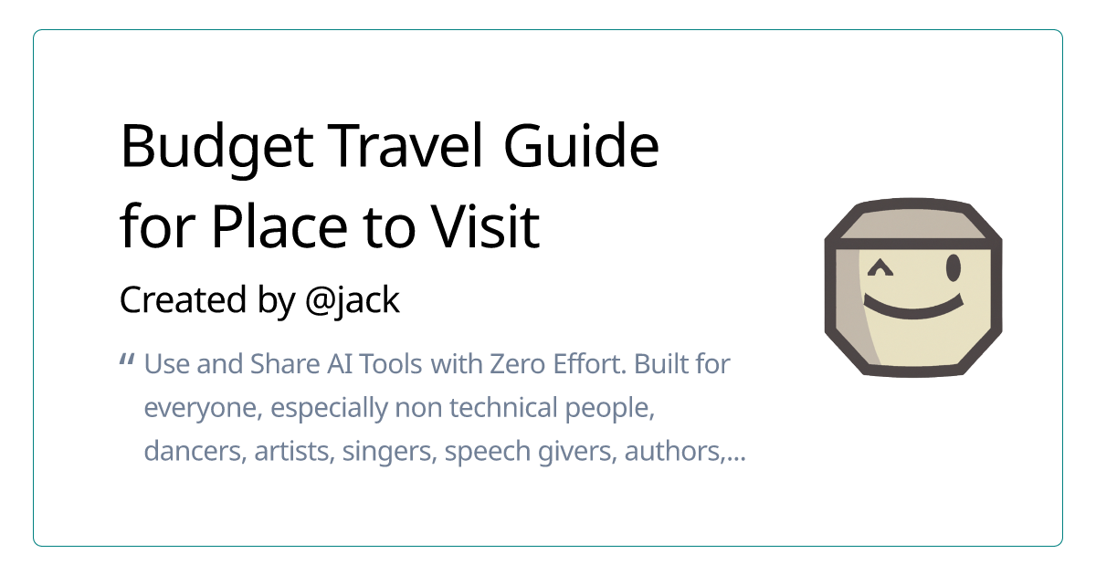 Budget Travel Guide for Place to Visit