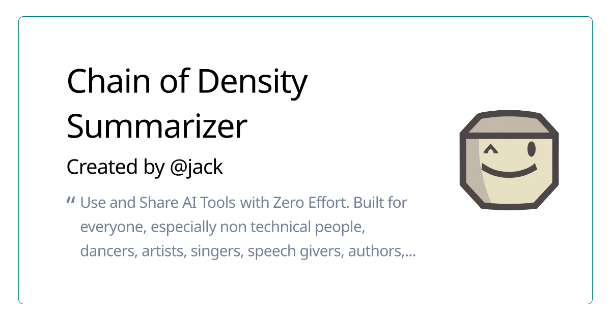 Chain of Density Summarizer