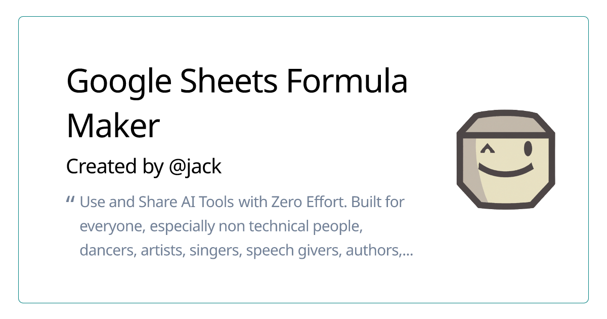 Google Sheets Formula Maker