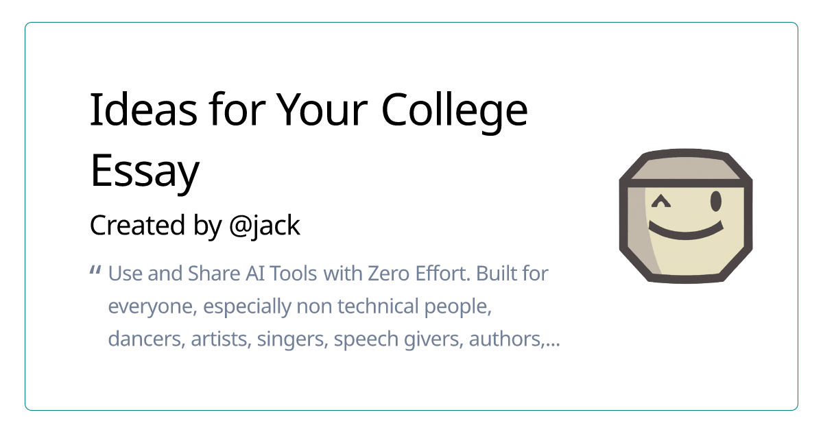 Ideas for Your College Essay