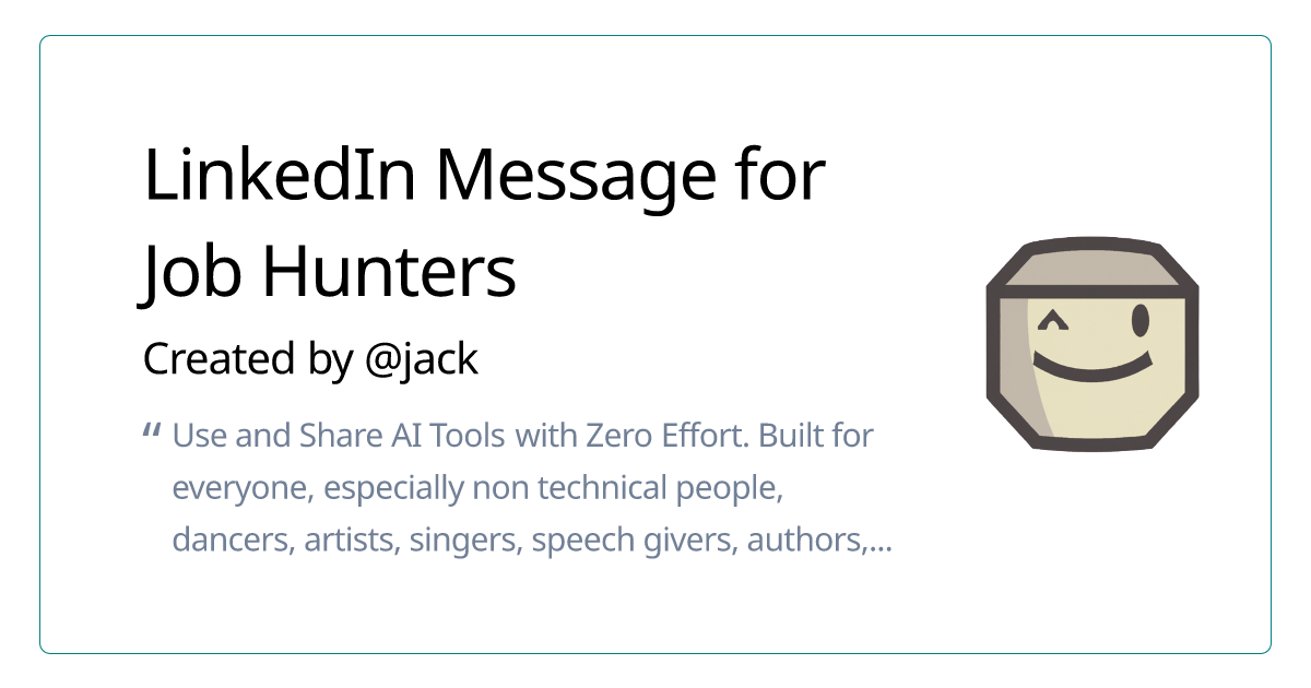 LinkedIn Message for Job Hunters