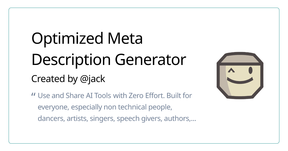 Optimized Meta Description Generator