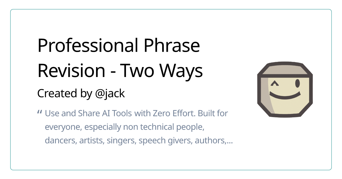 Professional Phrase Revision - Two Ways