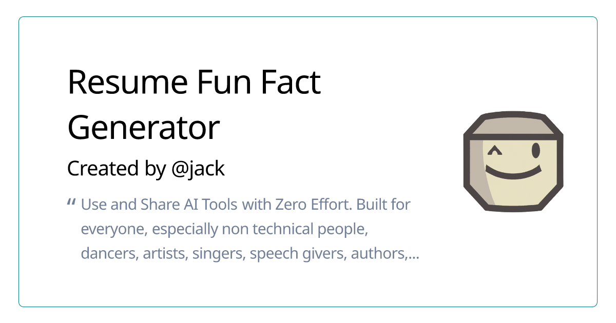 Resume Fun Fact Generator