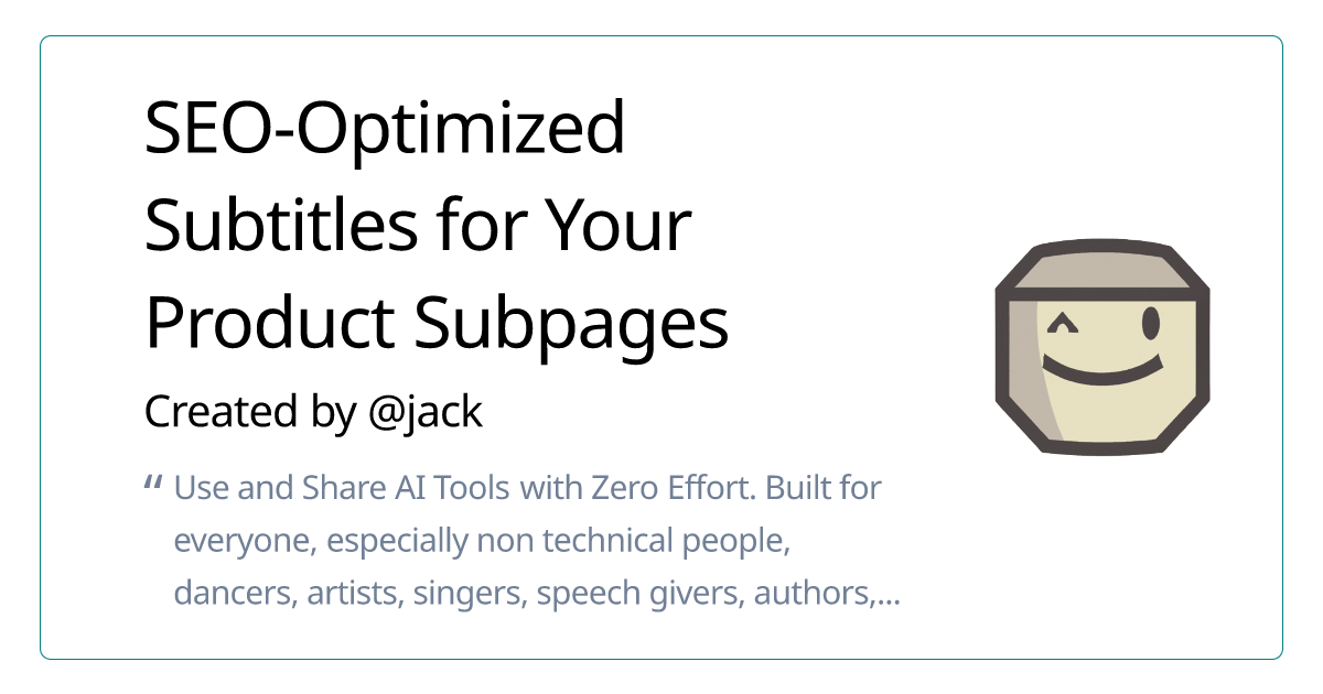 SEO-Optimized Subtitles for Your Product Subpages