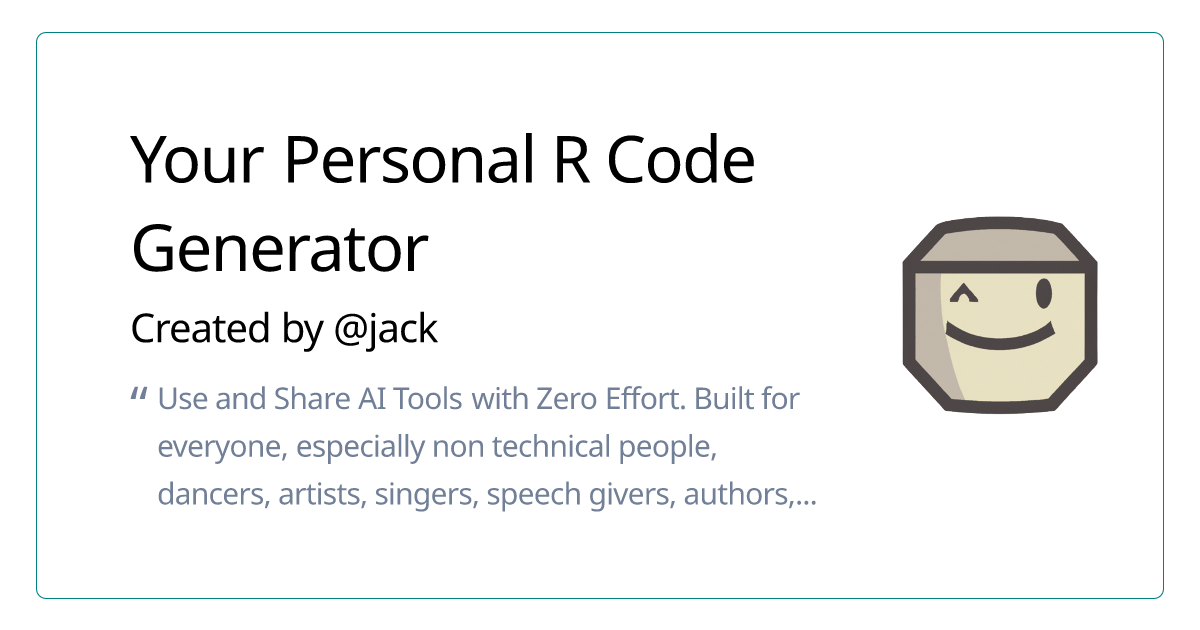 Your Personal R Code Generator