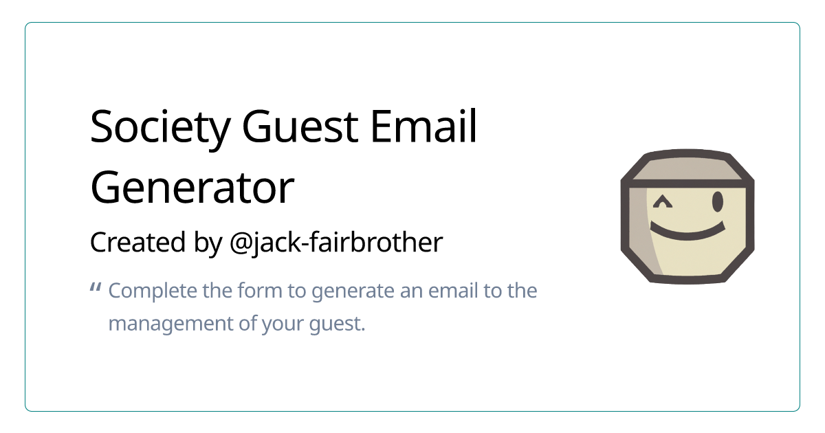 Society Guest Email Generator