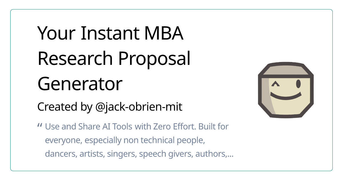 Your Instant MBA Research Proposal Generator