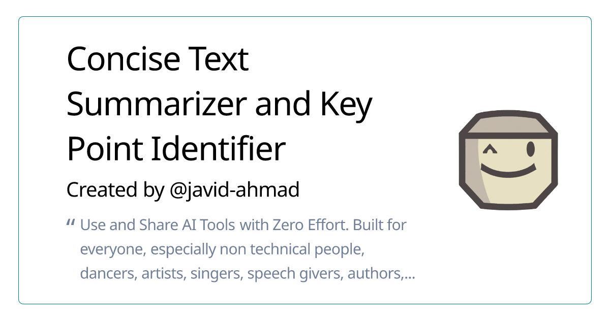 Concise Text Summarizer and Key Point Identifier