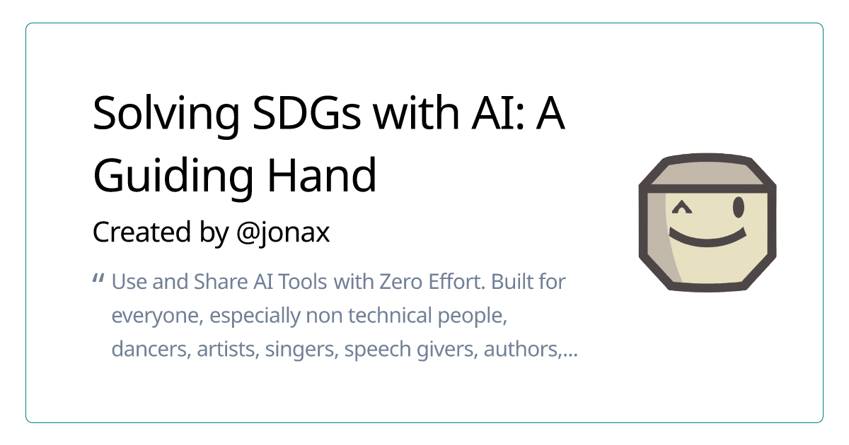 Solving SDGs with AI: A Guiding Hand