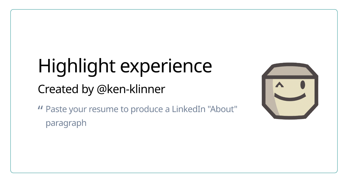 Highlight experience