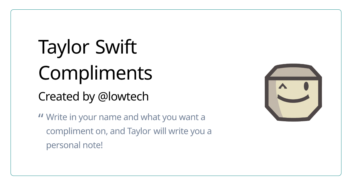 Taylor Swift Compliments