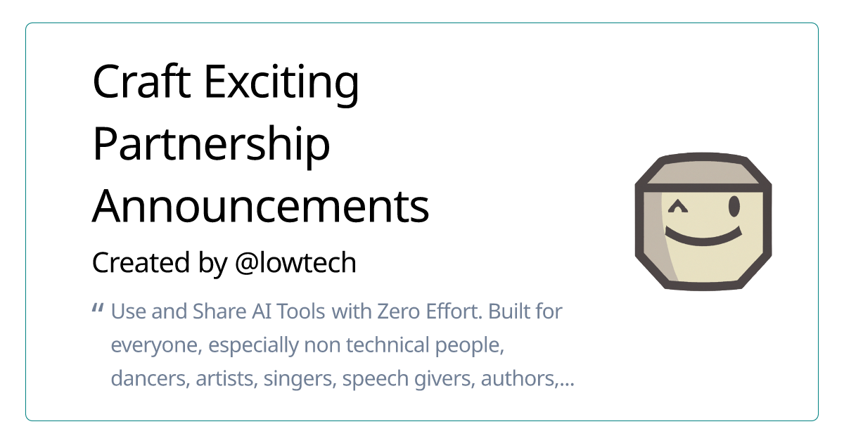 Craft Exciting Partnership Announcements