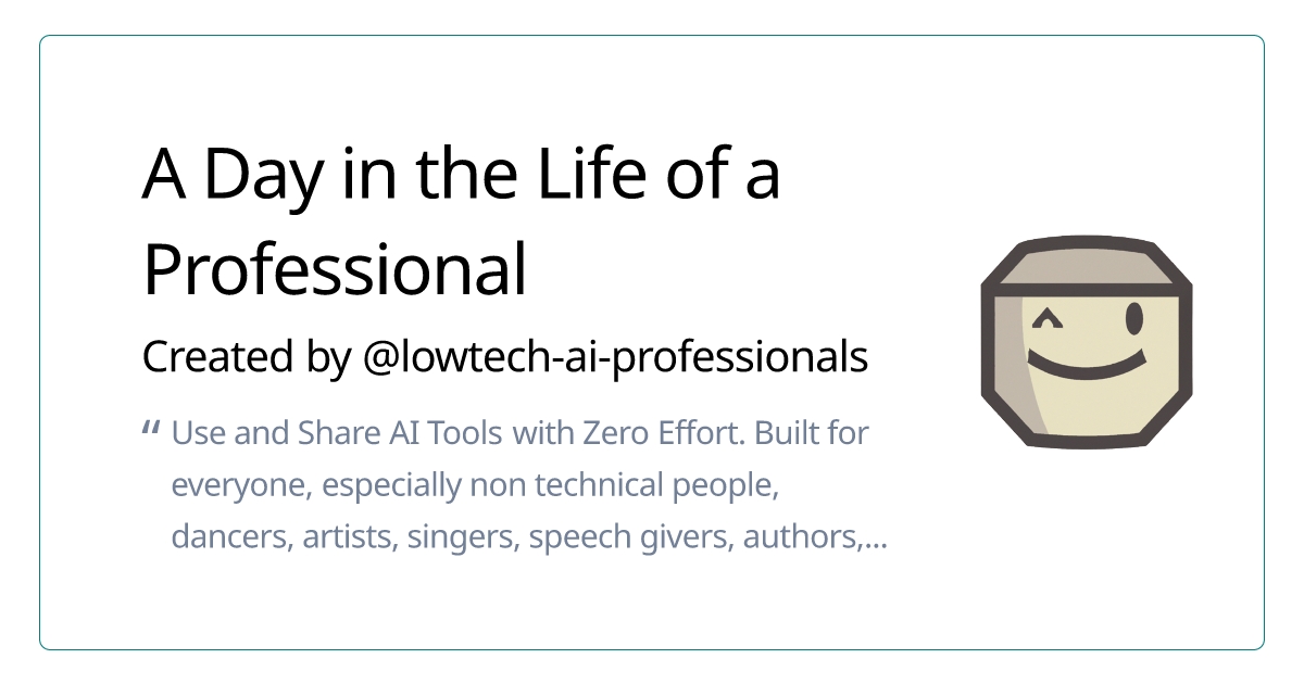 A Day in the Life of a Professional