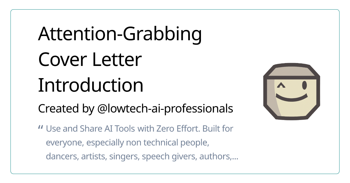 Attention-Grabbing Cover Letter Introduction