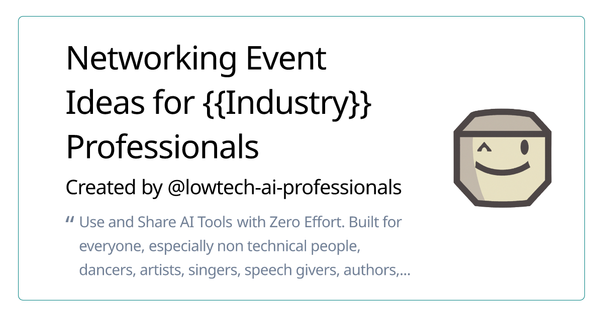 Networking Event Ideas for {{Industry}} Professionals