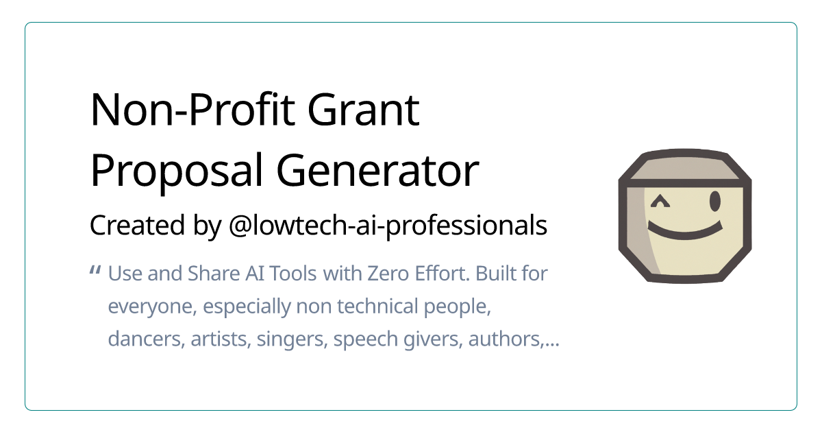 Non-Profit Grant Proposal Generator