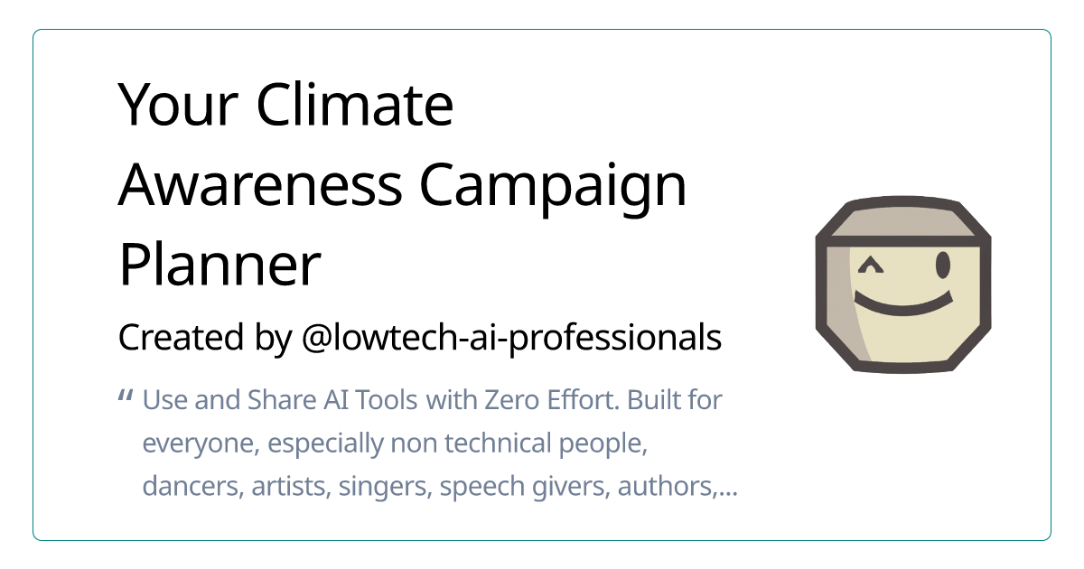 Your Climate Awareness Campaign Planner