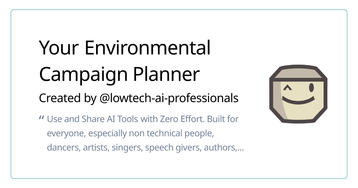 Your Environmental Campaign Planner