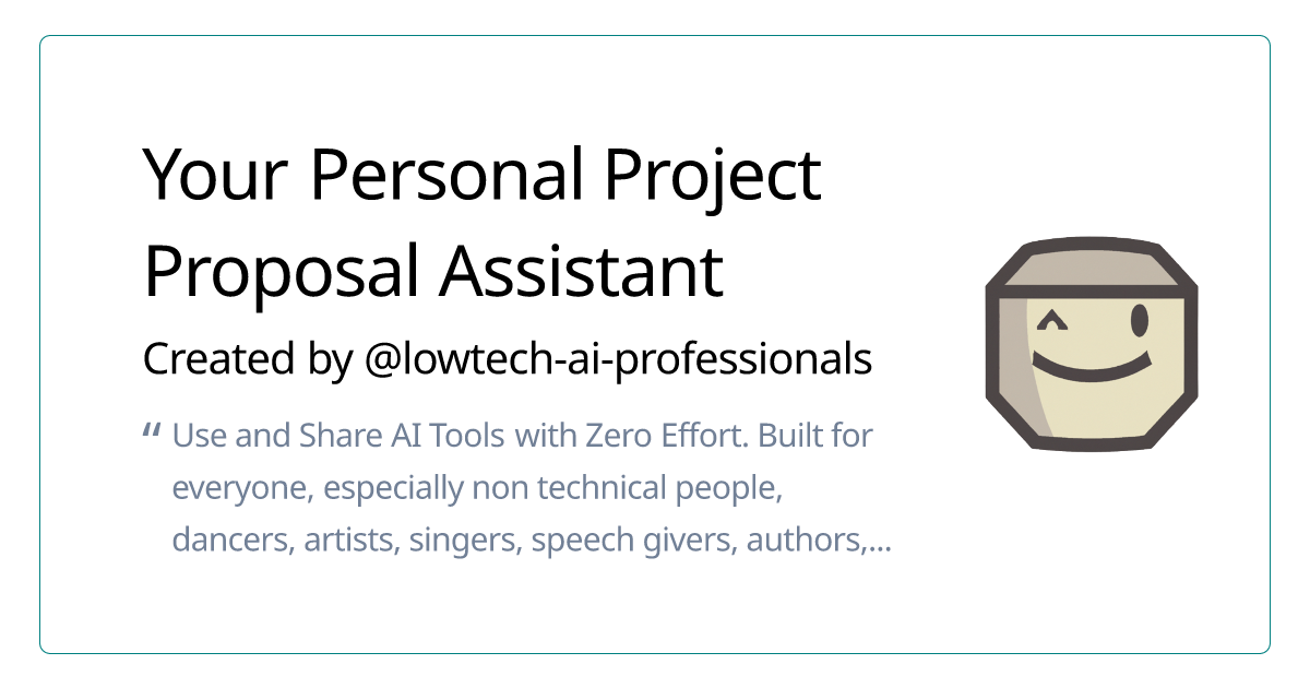 Your Personal Project Proposal Assistant