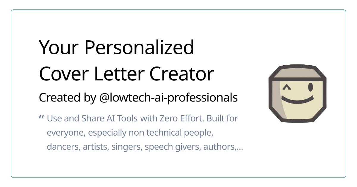 Your Personalized Cover Letter Creator