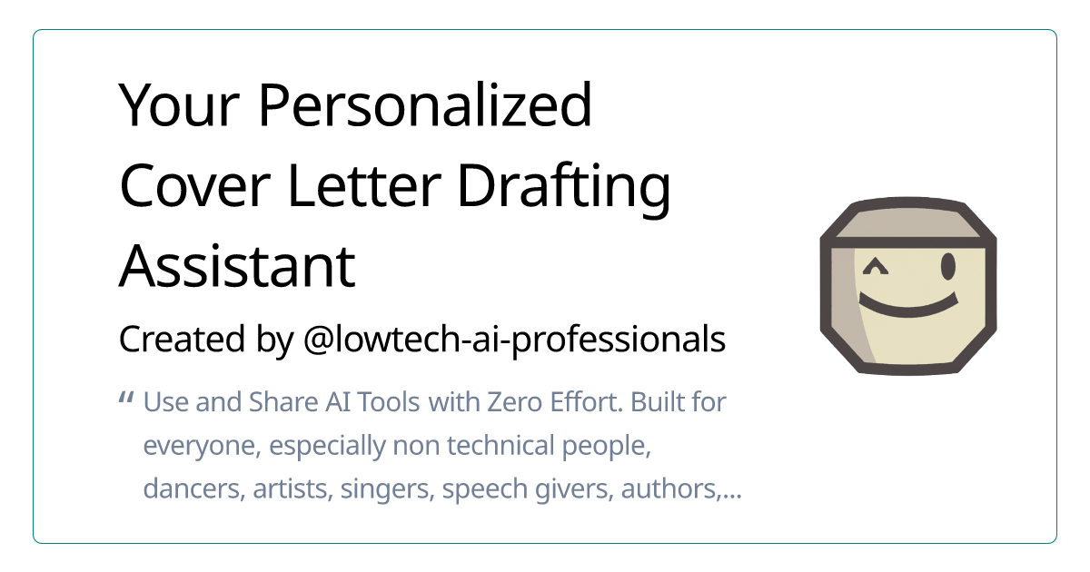 Your Personalized Cover Letter Drafting Assistant