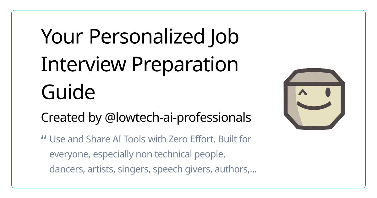 Your Personalized Job Interview Preparation Guide