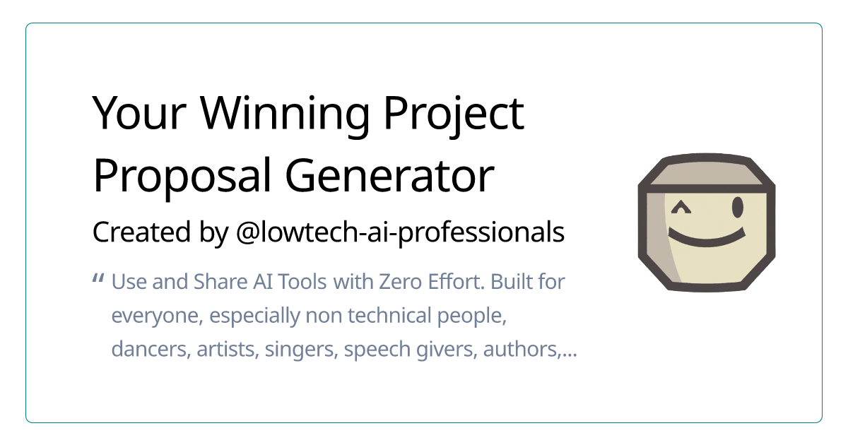 Your Winning Project Proposal Generator